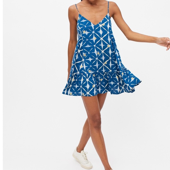 Urban Outfitters | Dresses | Urban Outfitters Babydoll Flowy Blue Mini ...